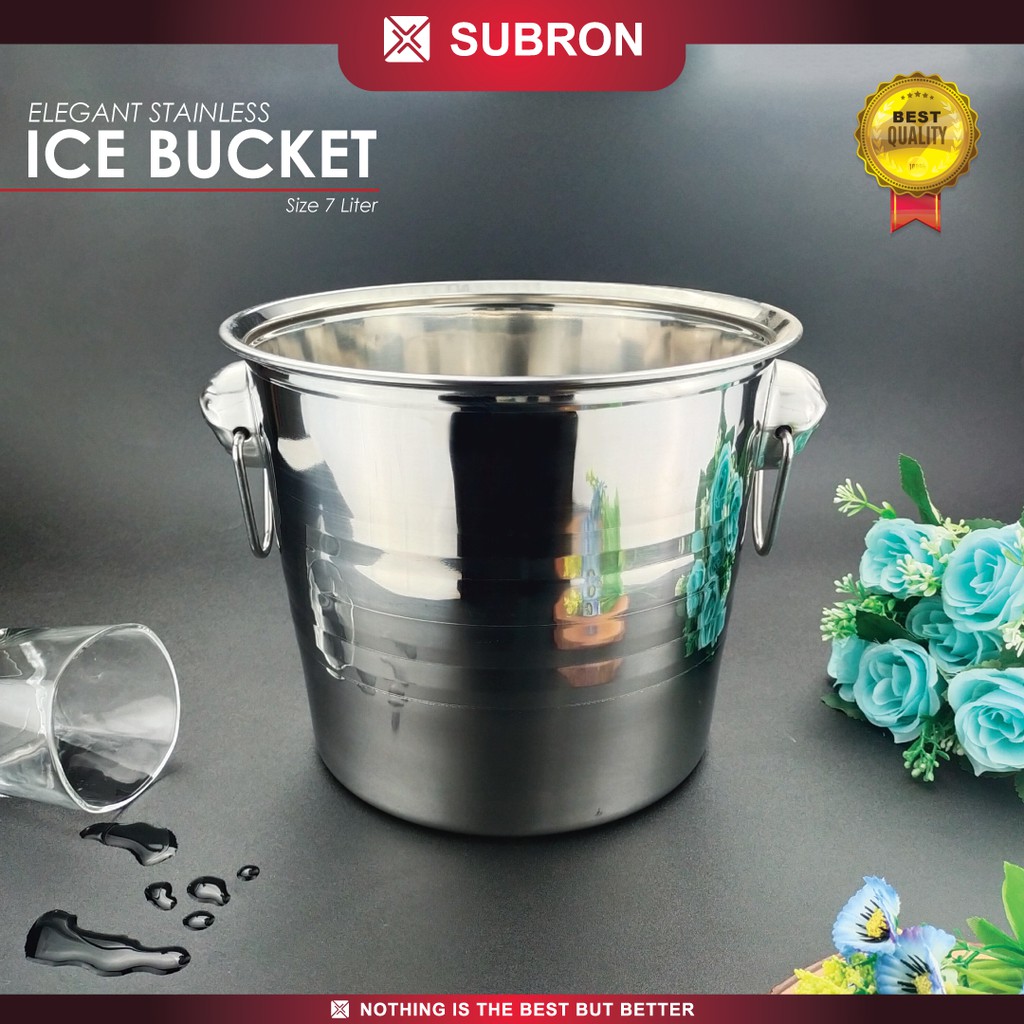 Jual SUBRON Ice Bucket 7 Liter Ember Es Batu Wine Stainless Steel Tebal ...