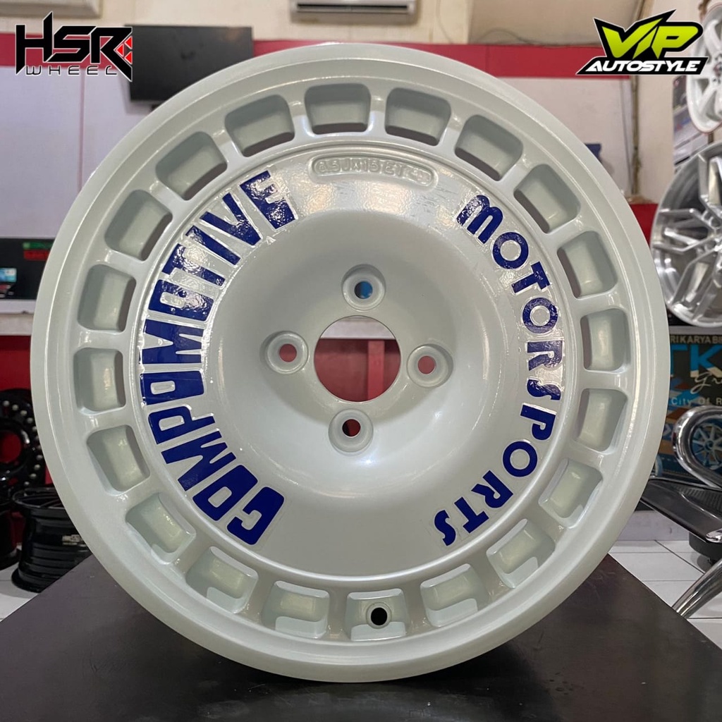 Jual velg mobil rally hsr Murah rally RL HSR Ring 15 lebar 65 lubang 4x100 ET 40 WHITE SBLUE ...