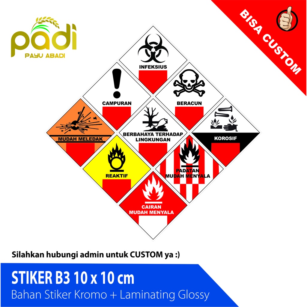 Jual Stiker Sign Simbol Limbah B3 Uk.10x10 Harga Per pcs | Shopee Indonesia