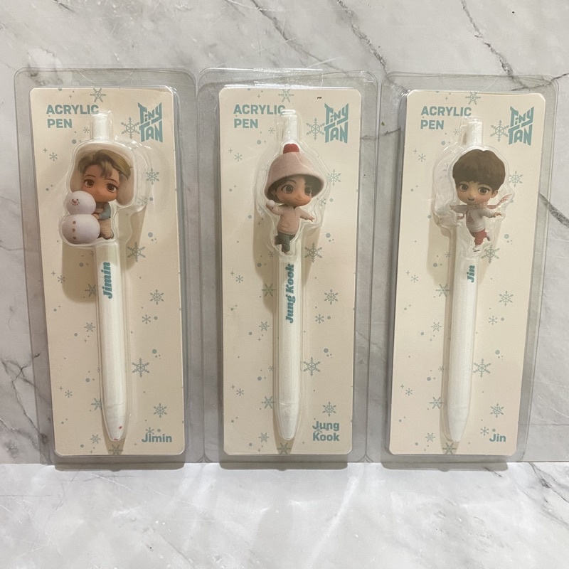 Jual BTS READY Tinytan tiny tan jimin jungkook jin seokjin jk acrylic pen official | Shopee ...