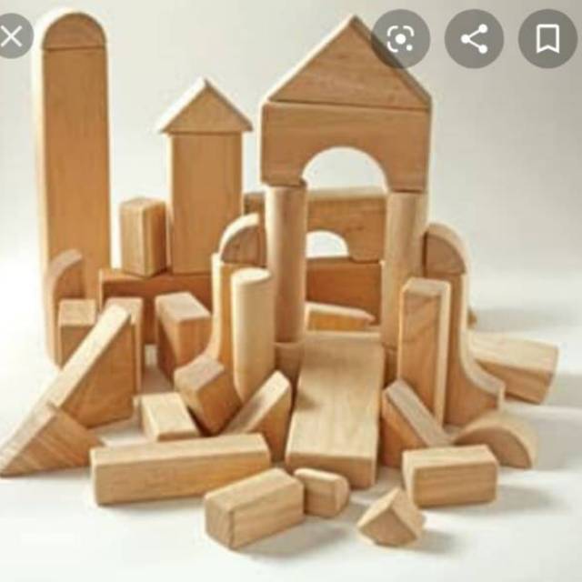 Jual Mainan Balok Kayu Natural Block Susun 100 pcs | Shopee Indonesia