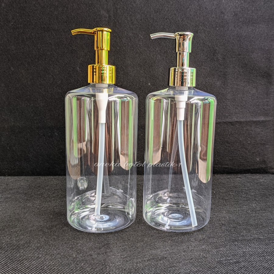 Jual Botol Pump 500ml Bening Pet Tempat Sabun Cair Pump Luxury Gold Silver | Shopee Indonesia