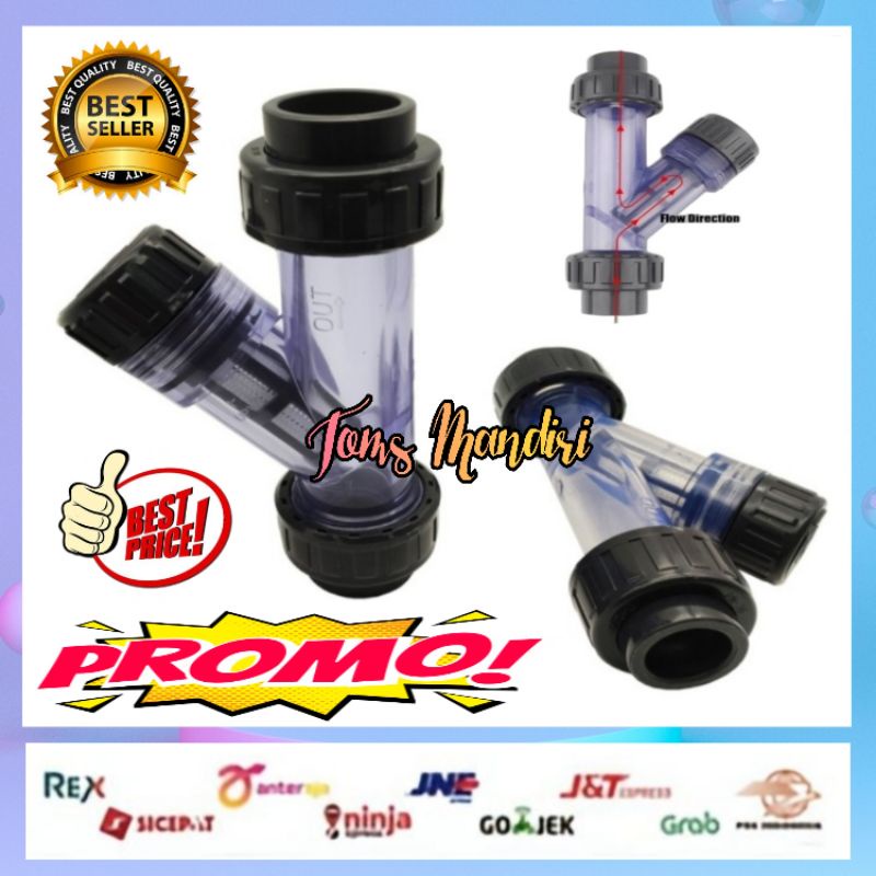Jual Y Strainer Clear Double Union PVC Fitting PVC Pipa PVC | Shopee ...