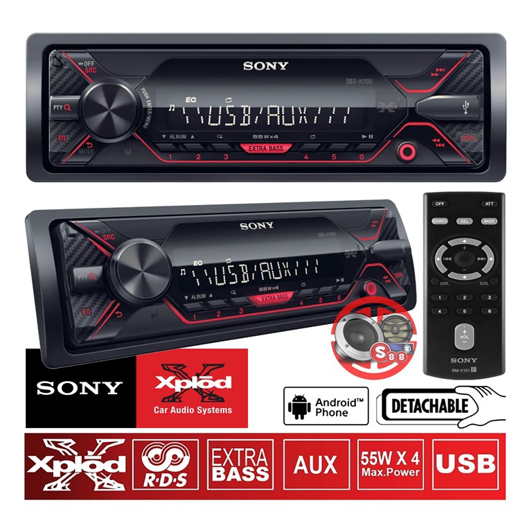 Jual Sony DSX-A110U Single Din USB FLAC Extra Bass TM | Shopee Indonesia