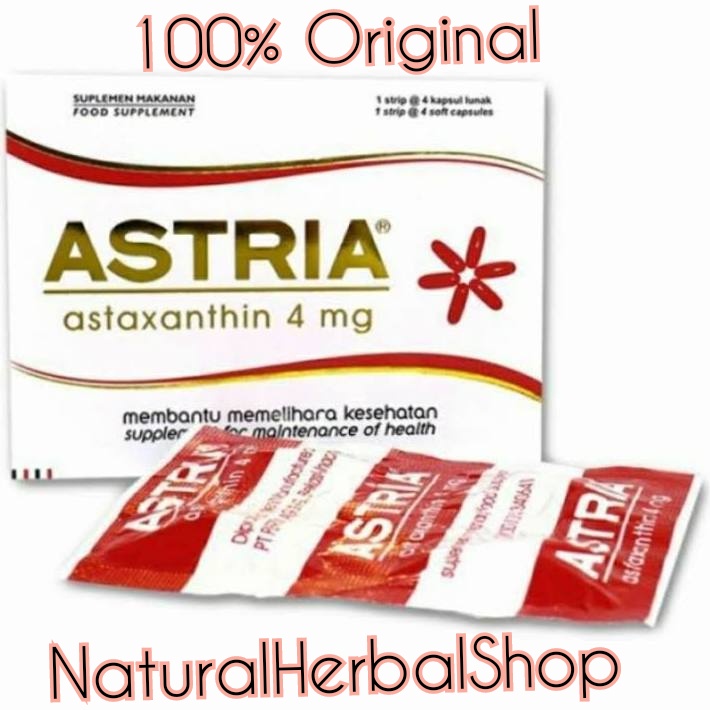 Jual ASTRIA ASTAXANTHIN 4MG PER STRIP ISI 6 KAPSUL UNTUK IMUN TUBUH | Shopee Indonesia