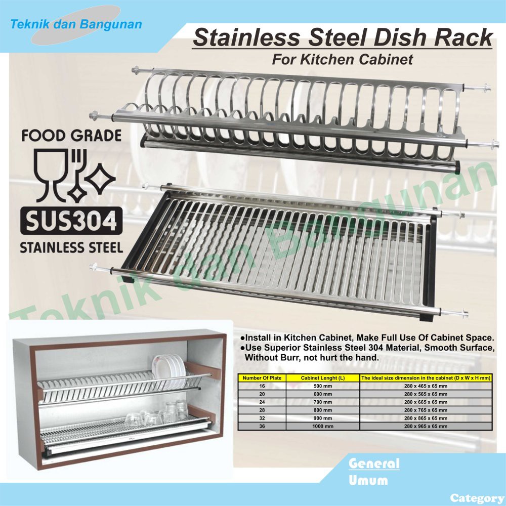 Jual Rak Piring Stainless Steel Kabinet | Shopee Indonesia