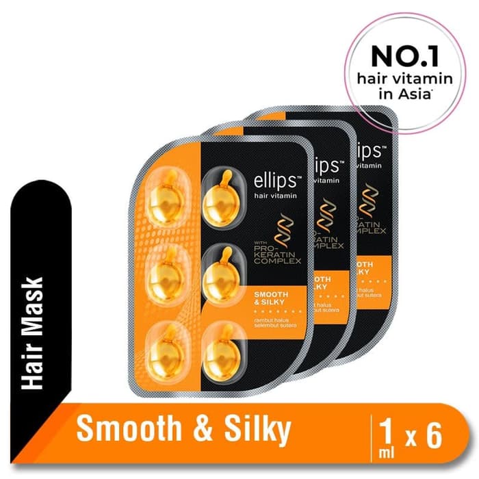 Jual Ellips Smooth & Silky Hair Vitamin With Heat Protection and Pro ...