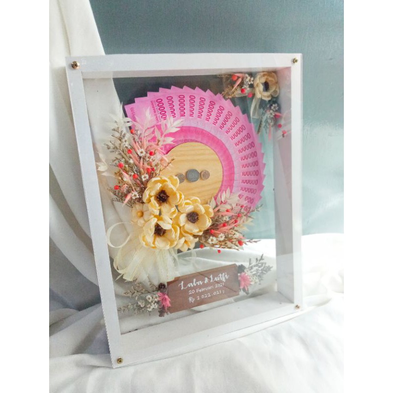 Jual MAHAR PIGURA FRAME TRANSPARAN MAHAR UANG KERTAS LOGAM MULIA EMAS BATANG RUSTIC VINTAGE ...