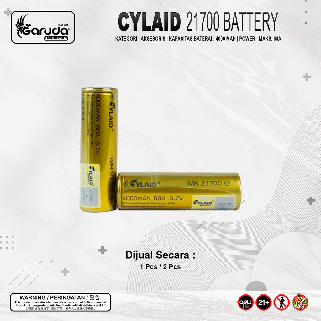 Jual Cylaid 21700 Battery 1Pcs 100% Authentic Indonesia|Shopee Indonesia