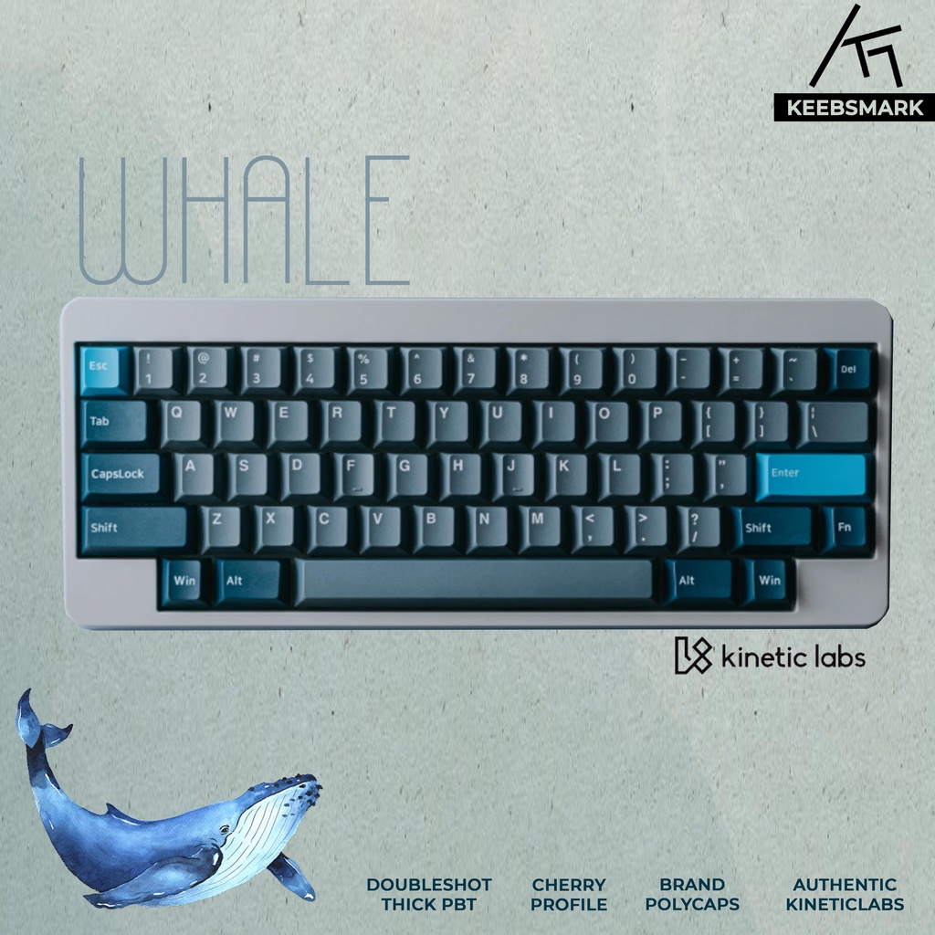 Jual Keycaps KineticLabs Whale Cherry Profile PBT Doubleshot Keyboard ...