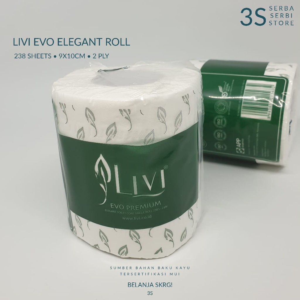 Jual Tissue LIVI EVO Elegant Toilet Roll 238sheet (Premium Bathroom ...