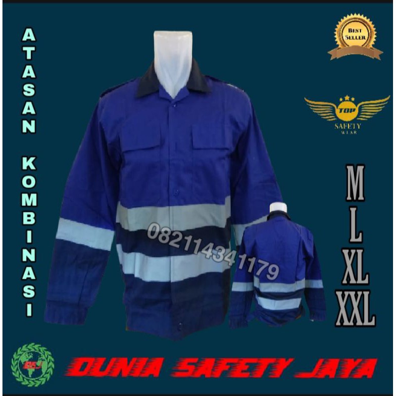 Jual BAJU ATASAN KERJA-SERAGAM SAFETY KOMBINASI BIRU BCA/BIRU DONGKER ...