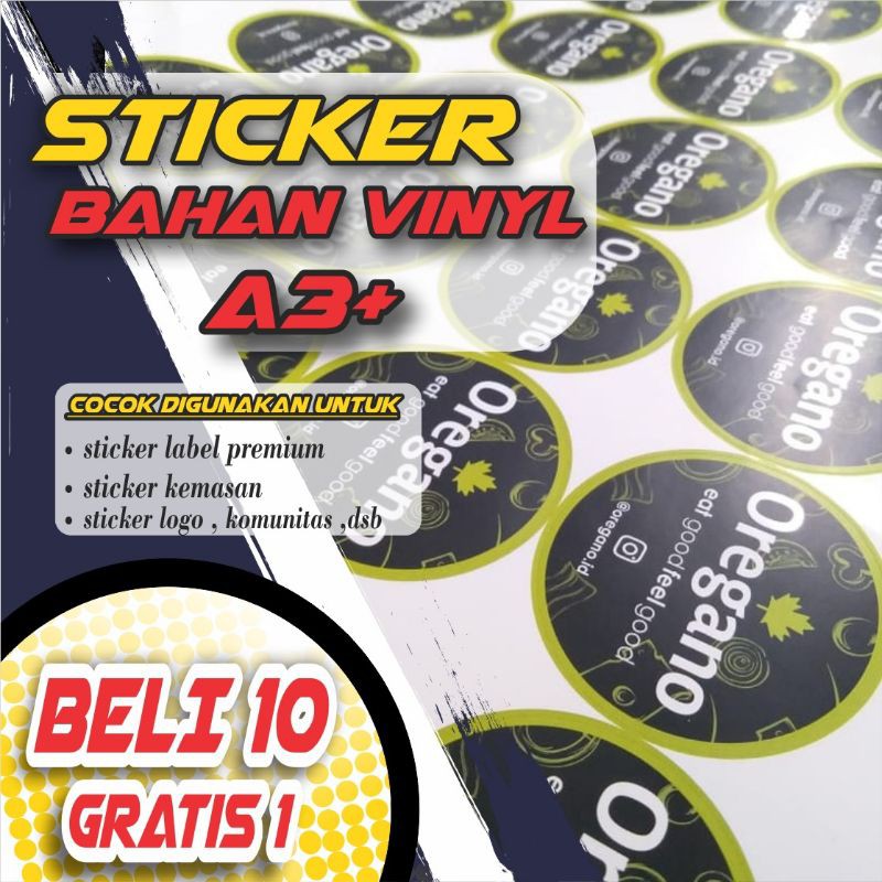 Jual cetak sticker vinyl ( anti air )white glossy A3+,sticker tidak ...