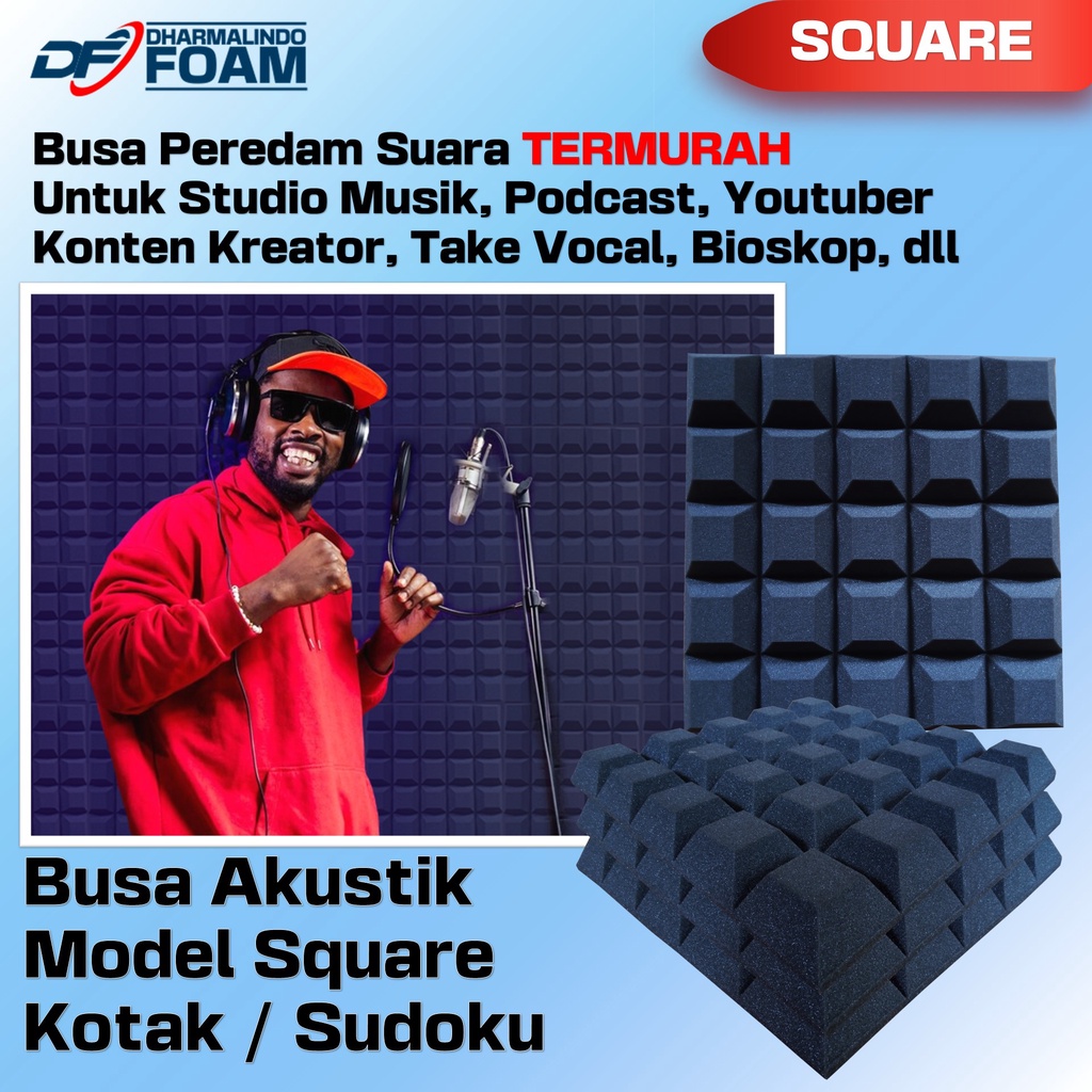 Jual Busa Peredam Suara Kotak 50cm x 50cm, Peredam Suara Square ... Jual Busa Peredam Suara Kotak 50cm x 50cm, Peredam Suara Square ...