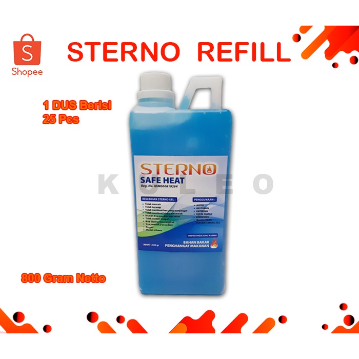 Jual Sterno Gel (Jelly) Biru 1Kg Refill - sterno refill 800ml | Shopee ...