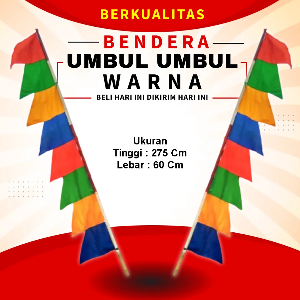Jual Bendera Umbul Umbul Warna Warni Bendera 17 Agustus Agustusan | Shopee Indonesia