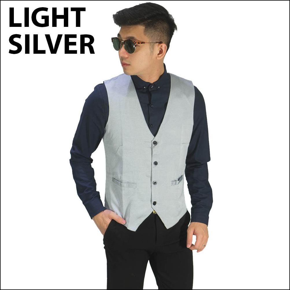 Jual Vest Formal Basic Rompi Tuxedo Pria Baju Pesta Groomsmen Slim Fit ...