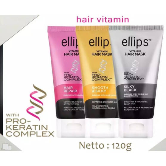 Jual Ellips Vitamin Hair Mask Pro Keratin Complex Tube 120g | Shopee ...
