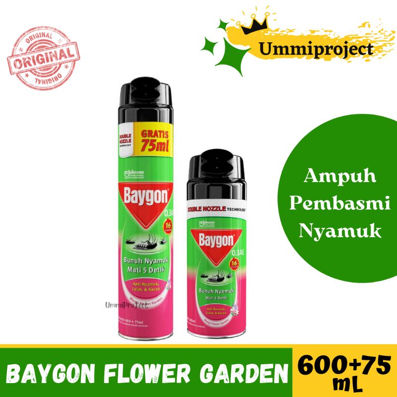Jual Baygon Aerosol Flower Garden 600 + 75 ml Baygon Pembasmi Nyamuk ...