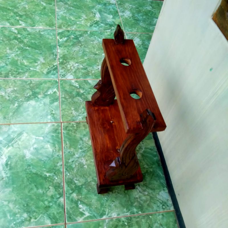 Jual dudukan tiang bendera petaka 2 lubang jagrak ukiran kayu Indonesia ...