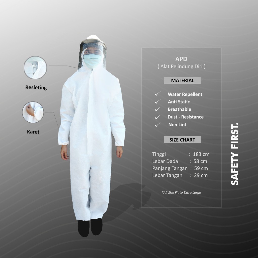 Jual Alat Pelindung Diri APD Bahan Spund Bond water repellent anti ...