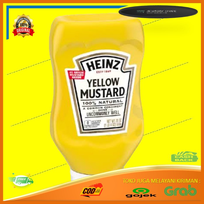 Jual Heinz Yellow Mustard - mustar impor usa - 14 oz (396gr) | Shopee Indonesia