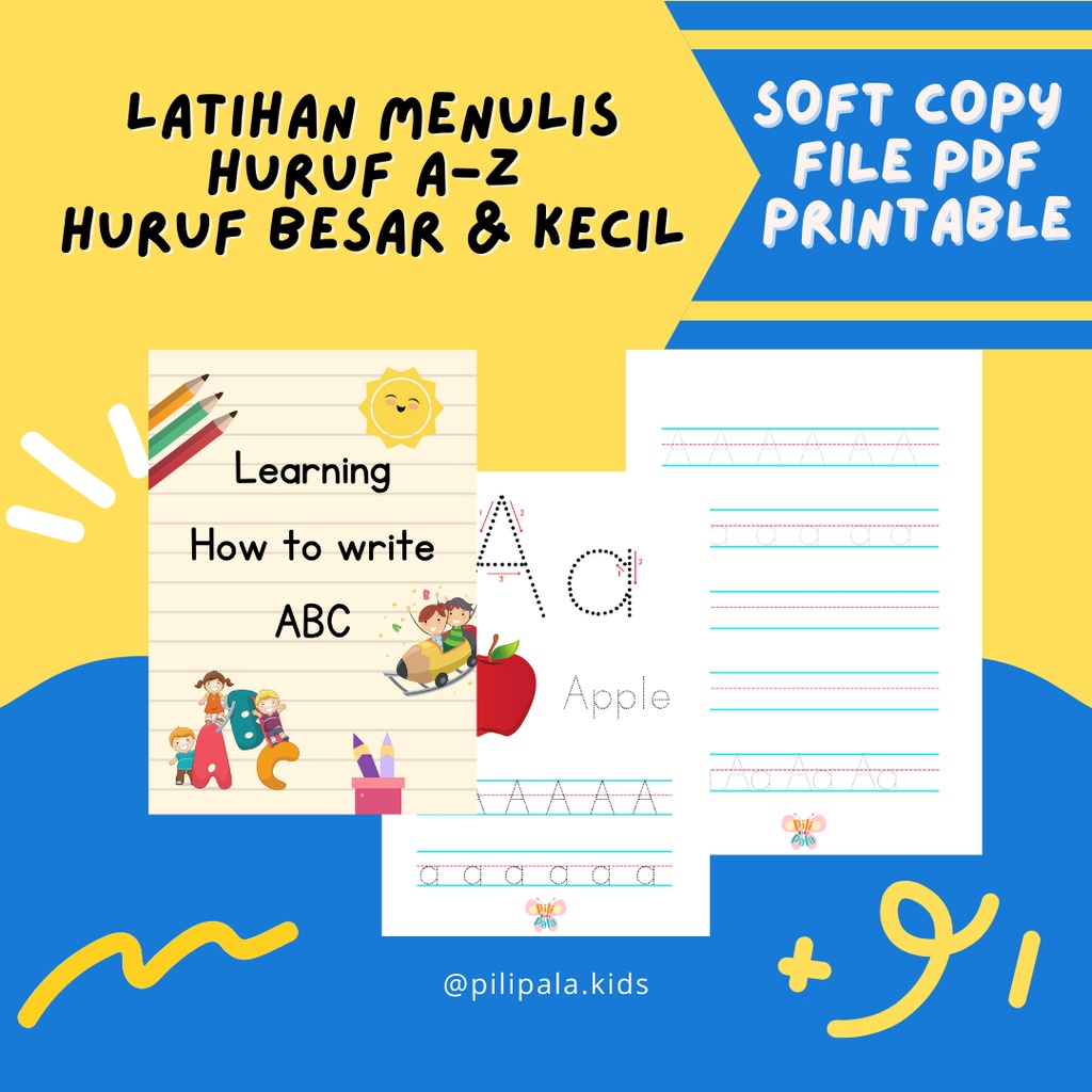 Jual Printable Worksheet Belajar Menulis Tracing Huruf Hijaiyah 30
