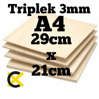 Jual Triplek tebal 3mm A4 29.7cm x 21cm semi meranti Multiplek Plywood ...