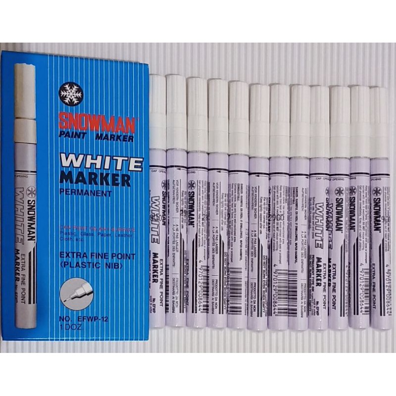 Jual Spidol Mata Jarum (Snowman Extra Fine Point White Marker) | Shopee ...