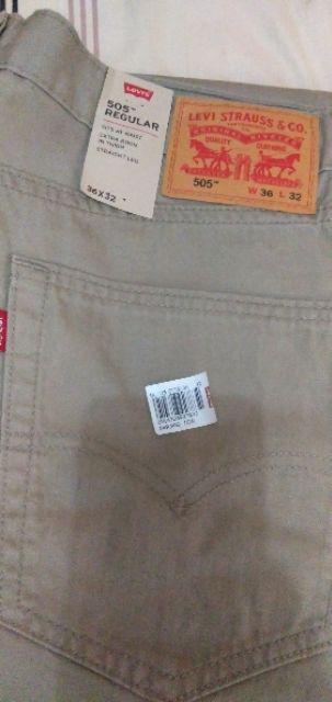 Levi's 505 Regular Fit Timberwolf Sat Slub Wt (00505-0718) | Shopee ...