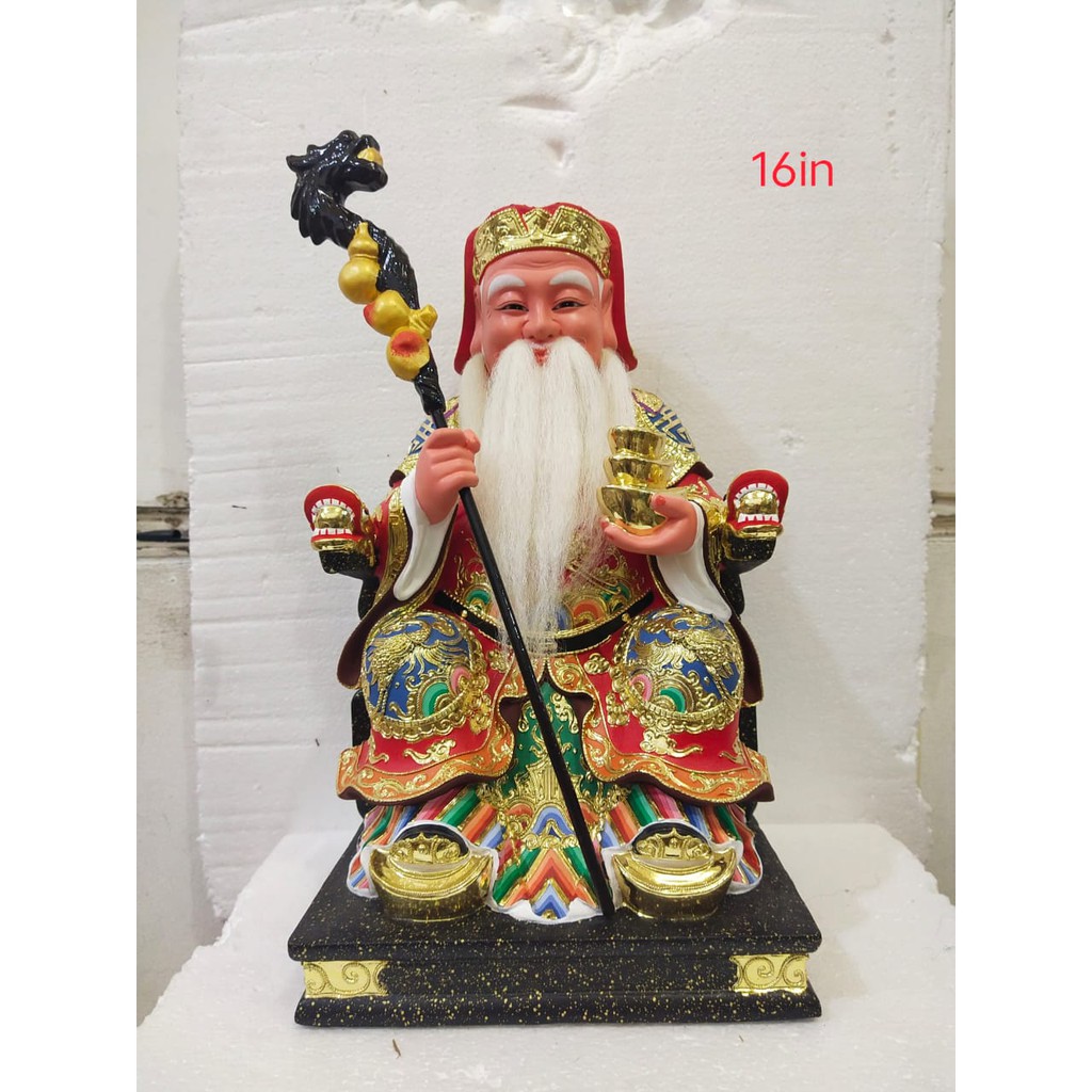 Jual Patung tutikong dewa bumi 16 inch pegang tongkat kayu taiwan ...