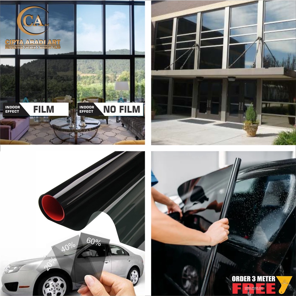 Jual Stiker Kaca Film One Way Riben Hitam Kaca Film Mobil Gedung ...