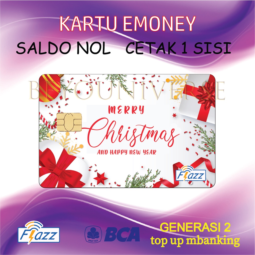 Jual Kartu FLAZZ BCA Gen 2 / E-money Mandiri E-toll Emoney Design Merry ...