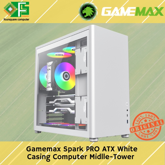 Jual Casing Komputer Gamemax Spark PRO Full White ATX Case CPU | Shopee Indonesia