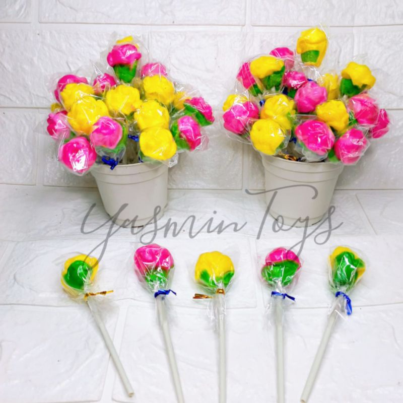 Jual Permen bunga mawar isi 20pcs berhadiah pot/vas bunga | Shopee ...