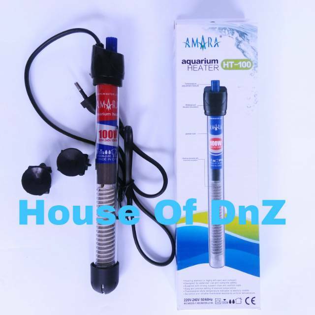 Jual Heater Aquarium Amara HT 100 Watt Pemanas 200w Penghangat Akuarium ...