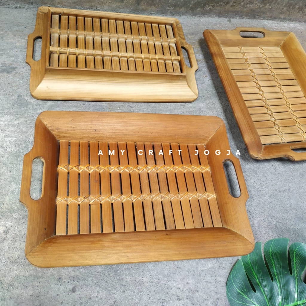 Jual Nampan Bambu 1 Set 3 ukuran/Nampan Bambu Natural/Baki Bambu ...