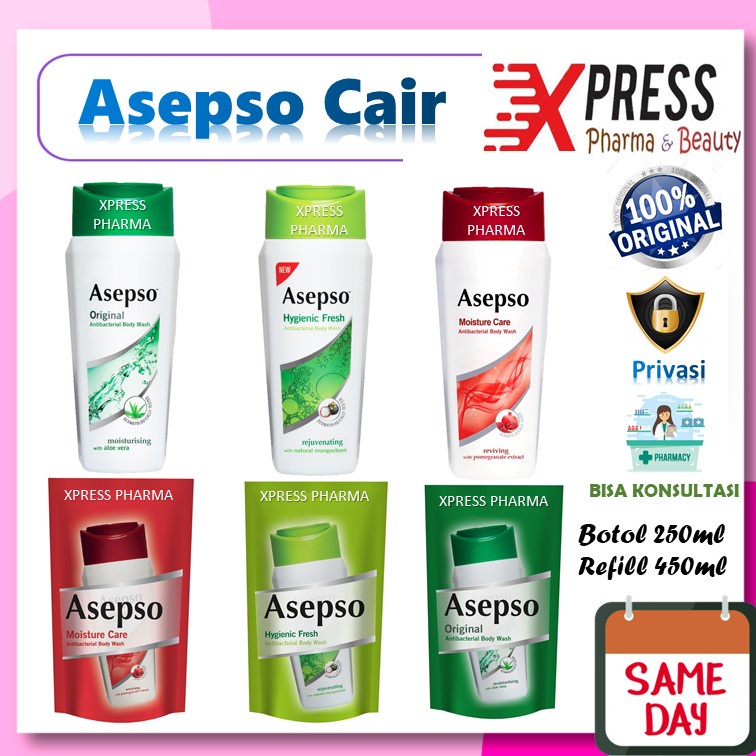 Jual ⚡XPRESS⚡ Asepso Sabun CAIR 250 ml sulfur Jerawat Gatal Jf Original Body Wah Moisture Fresh ...