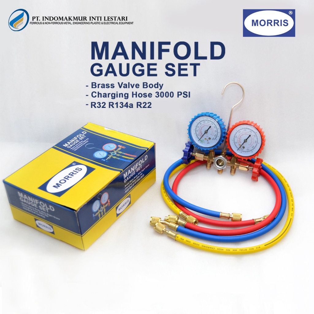 Jual MANIFOLD MORRIS DOUBLE GAUGE SET FREON AC R22 R32 R134A | Shopee ...