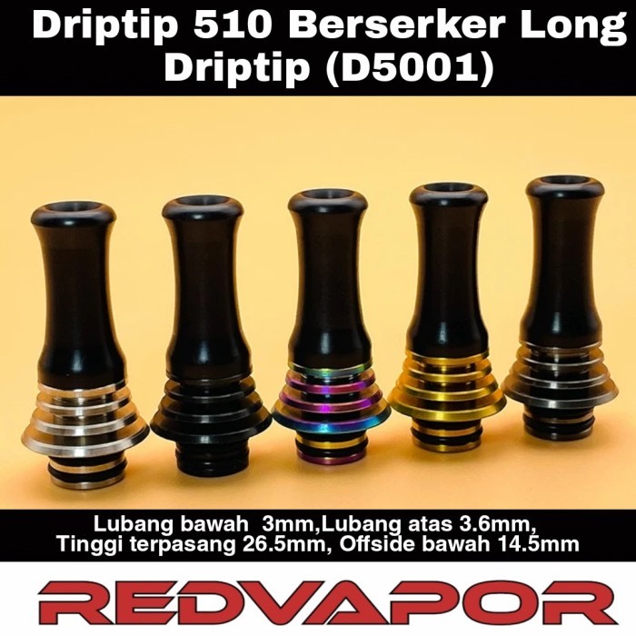 Jual Driptip 510 Berserker Long Drip Tip | D5064 | Shopee Indonesia