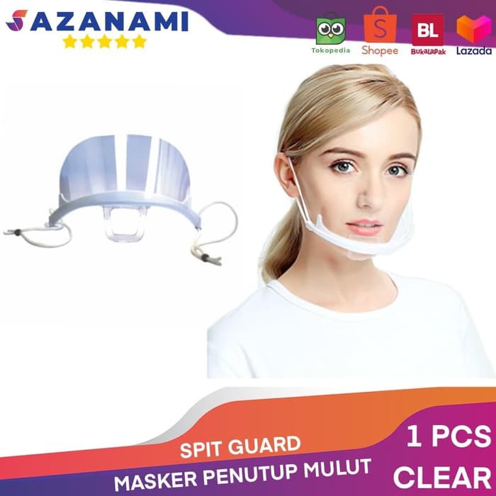 Jual MASKER PENUTUP MULUT TRANSARAN SPIT GUARD MASK MASKER PLASTIK ...