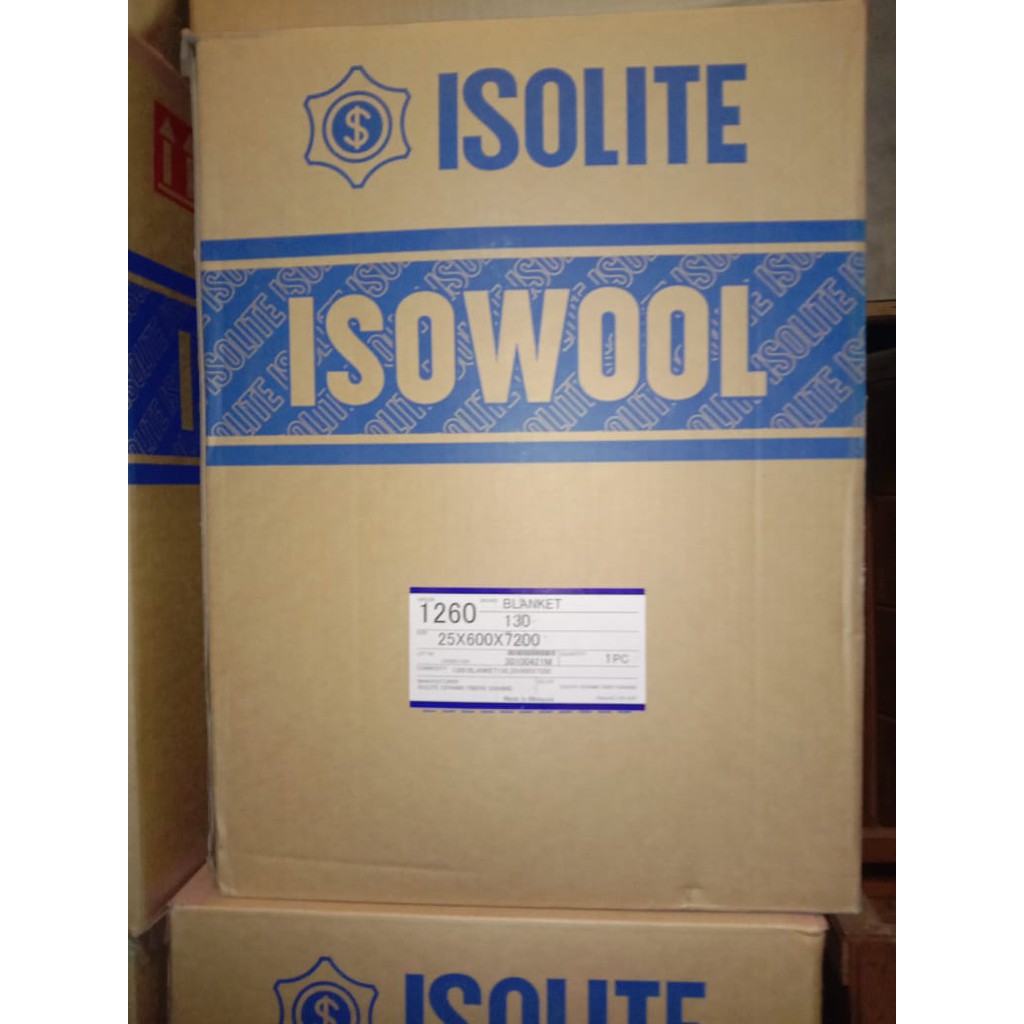 Jual Insulation Ceramic Fiber Blanket ISOWOOL 25x600x 7200 128Kg m3