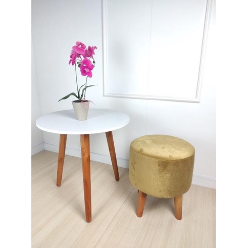 Jual Puff Bulat | Stool Sofa Minimalis 40x40x45 Kain Import - Gold ...
