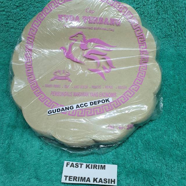 Jual KERTAS NASI BUNGA BULAT KEMBANG COKLAT ALAS NASI ISI 250 25CM ...