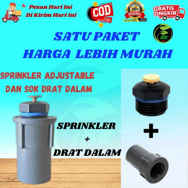 Jual Sprinkler Pertanian Sprinkler Taman Adjustable +Sok Drat Dalam ...