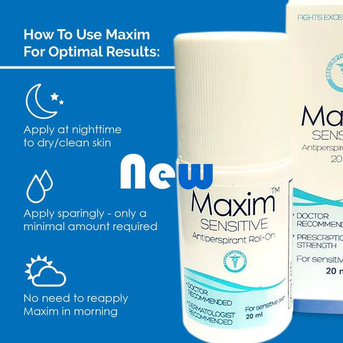 Jual Maxim Sensitive Antiperspirant Deodorant Roll On Original 20 Ml 1 ...