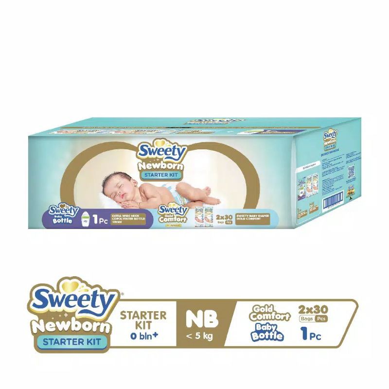 Jual Sweety Newborn Starter Kit B (1 Bottle + 2 Diapers) Indonesia ...