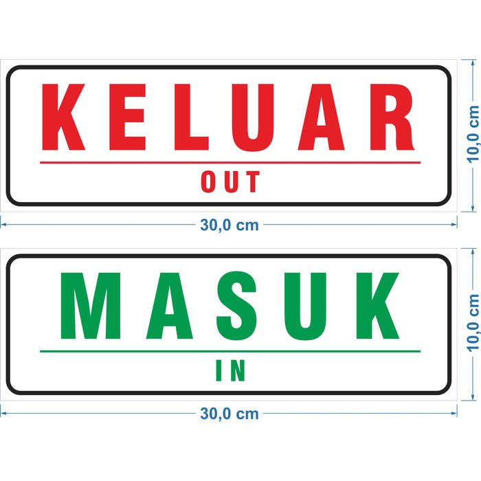 Jual STIKER VINYL KELUAR MASUK IN OUT 30X10CM (DIJUAL SATUAN) | Shopee ...
