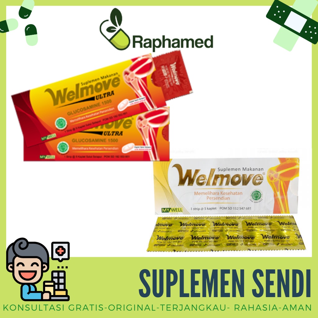 Jual WELMOVE 1 strip isi 5 kaplet Vitamin Nyeri Sendi | Shopee Indonesia