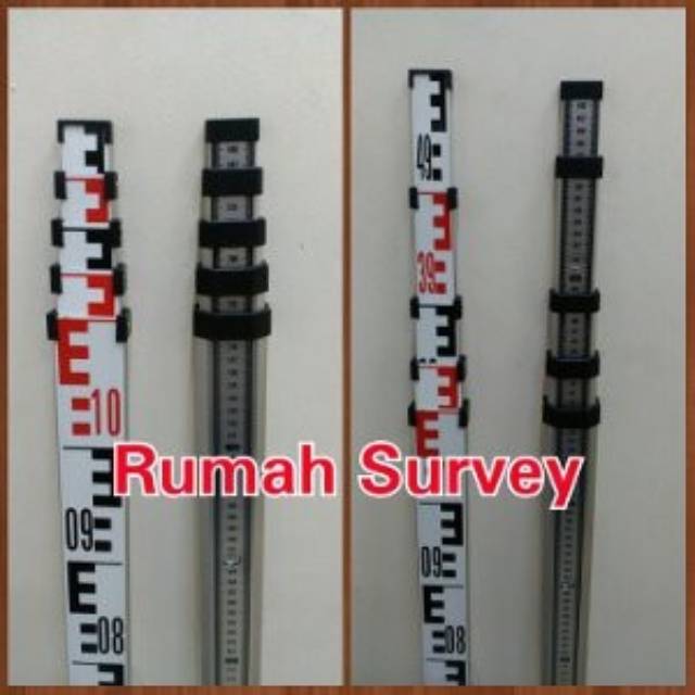 Jual RAMBU UKUR 5METER / BAK UKUR / LEVELLING STAFF + NIVO Indonesia ...